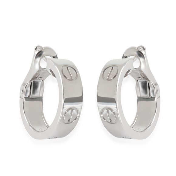 Cartier | Jewelry | Cartier Love Hoop Earrings In 8k White Gold Small Model | Poshmark